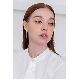 Huggie earrings Dangle Long Size Elegant Precious earrings chain CZ Cubic Zirconia Hoop Drop & Dangle Earrings (