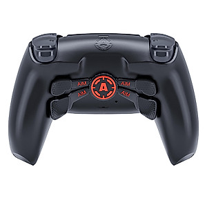 AimControllers Custom PRO Controller compatible with PS5 Console & PC | Custommade Wireless Gaming Controller with 4 Back Remappable Paddles | Gaming Accessories Electronics | Black Matte