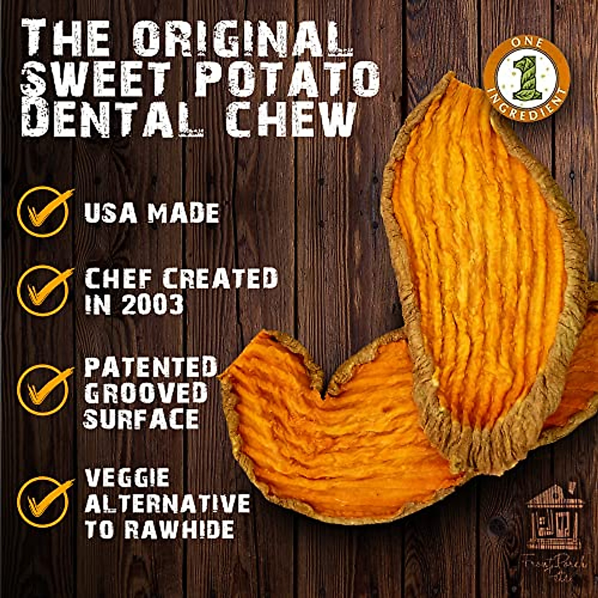 Sam's Yams Sweet Potato Dog Treats, Healthy Dog Treats for Small, Medium, and Large Breed Dogs - Made in USA, High Fiber, Vegan Dental Chews - Veggie Rawhide, Sweet Potato Dog Chewz, 14oz(Pack of 3)