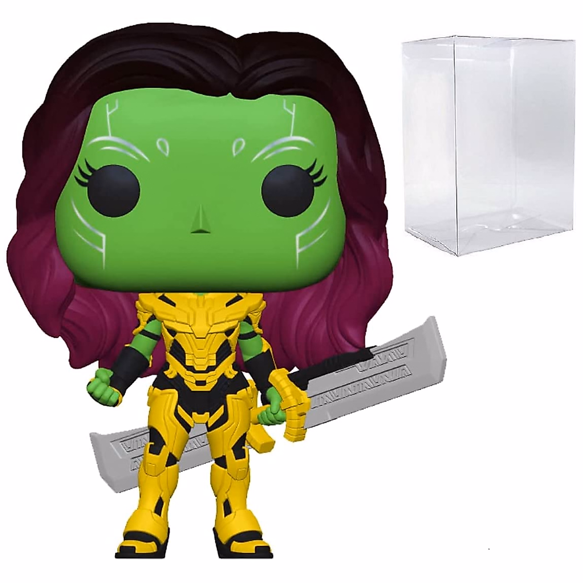 POP Marvel: What If? - Gamora with Blade of Thanos Funko Pop! Vinyl Figure (Bundled with Compatible Pop Box Protector Case), 3.75 inches
