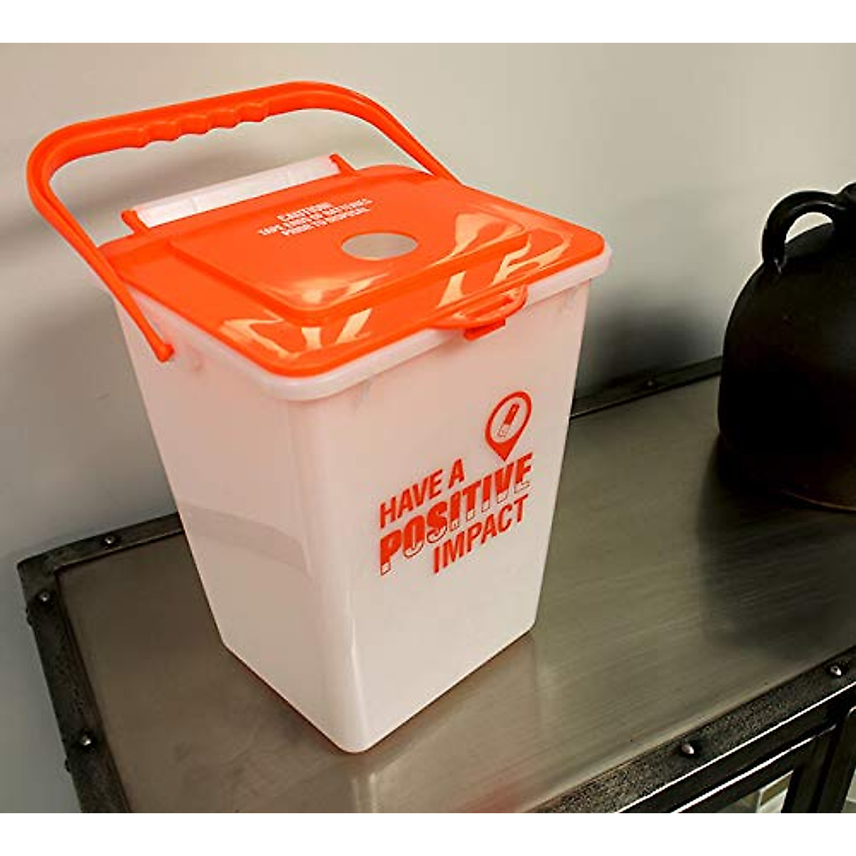 Busch Systems 5 Pack Battery Recycler - Indoor E-Waste Recycling Bin - Orange/Natural