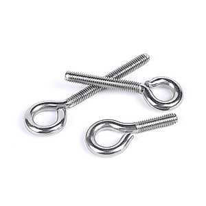 WAAZVXS 2pcs M4 M5 M6 M8 304 Stainless Steel Sheep Eye Screw Bolt Ring Hook with 2pieces Nut (Size : M6x30mm)