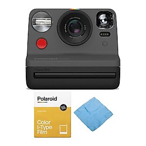 Polaroid Originals Now Viewfinder i-Type Instant Camera (Pink) Bundle with Instant Film (8 Exposures) and Microfiber Cleaning Cloth (3 Items)