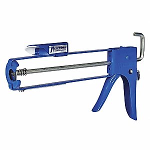 Newborn E-Z Thrust Skeleton Hex Rod Cradle Caulk Gun with Caulk Buddy Finishing Tool, 1/10 Gallon Cartridge, 10:1 Ratio