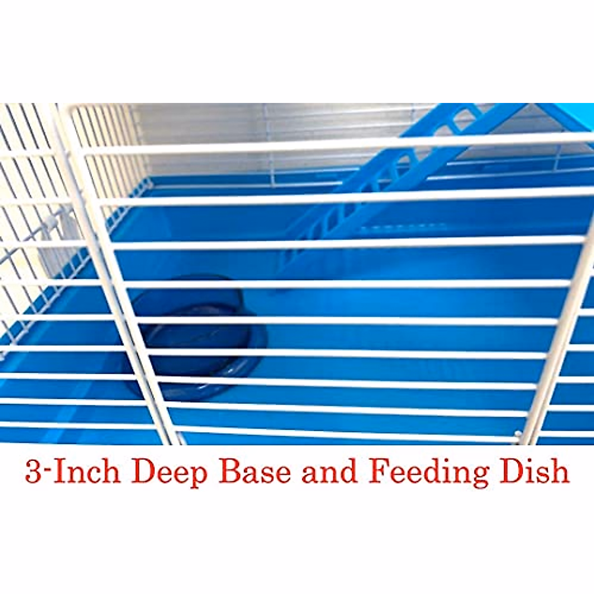 3-Floors Syrian Hamster Home House Rodent Gerbil Mouse Mice Rat Habitat Cage (19 x 12 x 15 H inches, Blue)