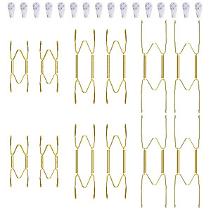 Fasunry 12 Pack Plate Hangers, 4 6 8 Inch Wall Plate Hangers and 16 Pack Wall Hooks, Compatible 4 to 8.5 Inch Decorative Plates, Antique China, Antique Plates and Arts