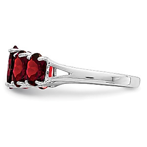 IceCarats 925 Sterling Silver Red Garnet Ring Gemstone Band Size 8