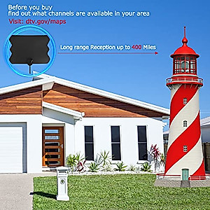 TV Antenna, Antenna TV Digital HD Indoor, 2023 Upgraded Digital TV Antenna Long 400+ Miles Range, Support 4K 1080p Fire TV Stick and All Older TV, Indoor Amplifier Signal Booster, 16ft Coax Cable