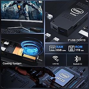AIOEXPC Mini PC Stick Intel Celeron J4125 Windows 11 Pro 8GB DDR4 1TB SSD Compute Stick Support 4K HD, Gigabit Ethernet, 2.4G+5.0G Dual Band Wi-Fi, USB 3.0 Port, Bluetooh 4.2