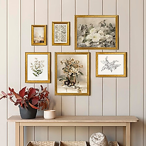 TWING 11x14 Gold Picture Frames Displays 8x10 Photo Frame with Mat or 11x14 Without Mat,Rustic Gold Photo Frame Collage for Wall Decor Mounting or Table Display, Ideal to Family and Friends