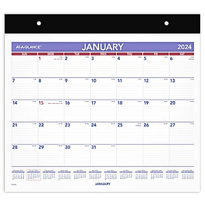 2024 AT-A-GLANCE® Repositionable Horizontal Wall Calendar With Adhesive Backing, 15" x 12", January To December 2024, PM15RP28