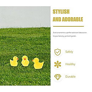 SEWACC 10pcs Micro Landscape Ornament Kitten Ornament Miniature Bonsai Decor Desk Topper Small Statue Garden Decoration Mini Ducks Decorations for Home Little Duck Resin Animal