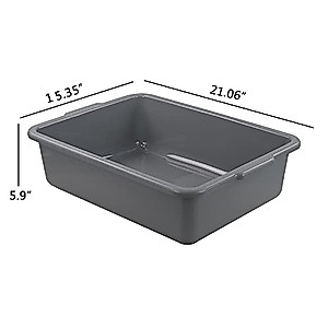 Farmoon 22L Commercial Bus Tub, Large Grey Wash Basin Tote Box, 4 Packs