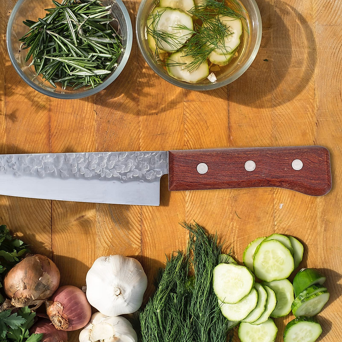 DOITOOL 2Pcs Wood Knife Scales Kitchen Knife Handle Replacement Kitchen Repair Handle for Sashimi Natural Wood Handle Replacement