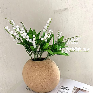 ZooeyRoose 10 pcs Lily of The Valley Artificial Flowers Fake Convallaria Majalis White Flower for Home Garden Bridal Wedding Bouquets Centerpieces Small Vase Arrangements Table Party DIY Decorations