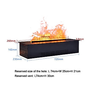 TEXBOOK Water Vapor Electric Fireplace 3D Simulation Flame Electric Fireplace Recessed Electric Fireplace Stove with Adjustable Fire Flame Effect and Remote Fake Fireplace