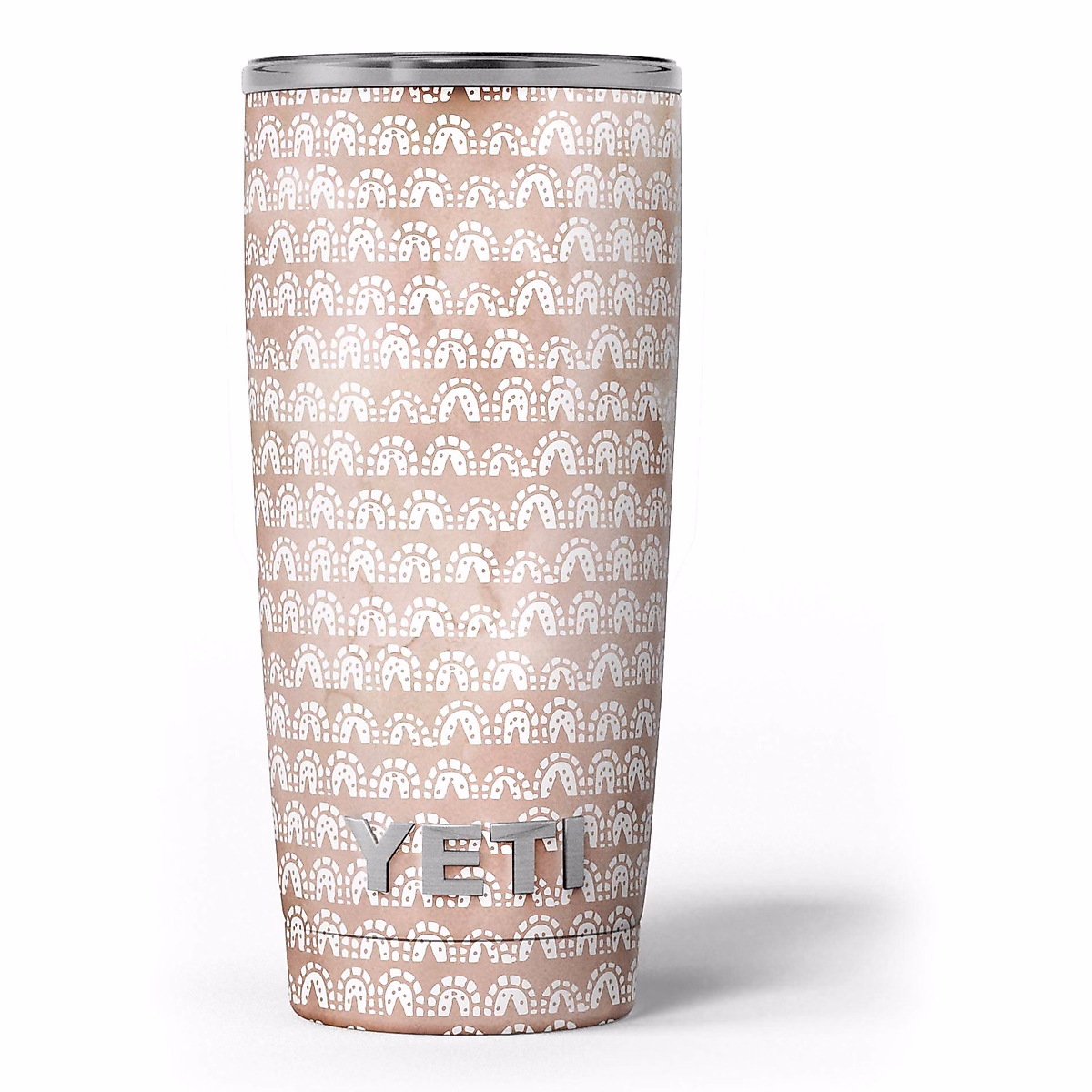 Design Skinz Black and Brown Grunge Surface with White Semi-Circles - Skin Decal Vinyl Wrap Kit Compatible with The Yeti Rambler Cooler Tumbler Cups