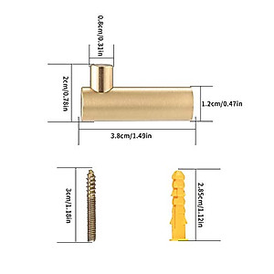 4 Pcs Brass Wall Hooks, Gold Coat Hooks for Wall, Towel Cloth Robe Hangers Hooks Wall Mounted, Brass L-Shaped Heavy Duty Bathroom Kitchen Living Rooms Hat Key Hooks