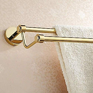 OMOONS Towel Rail Bathroom Towel Rail Gold Plated Bath Stand