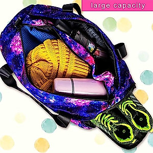 Kids Duffle Bag for Girls, Travel Bag with Shoe Compartments, Weekender Sleepover Dance Tote Bag for Teens, Water ResistantSports Carry on Gym Sports Bag - Purple