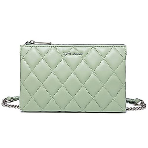 DAVIDJONES Faux Leather Hobo Purse and Wallet set for women Quilted Top Zip Crossbody Bag