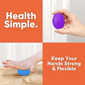 HiKeep Hand Exercise Balls, Egg Shape Physical Therapy Different Resistance Workout Kit - Set of 6