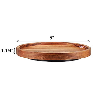 Saebye 9" Acacia Wood Lazy Susan, Turntable Organizer, Lazy Susan Turntable for Cabinet, Pantry, Table, Spice Rack