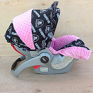 Infant Car Seat Cover- Raiders/Pink