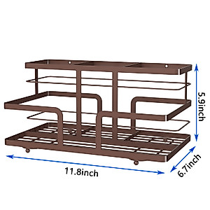 YIGII Hair Dryer Organizer - 4 Compartment Bathroom Countertop Stand, Heat-Resistant, Easy to Install, White