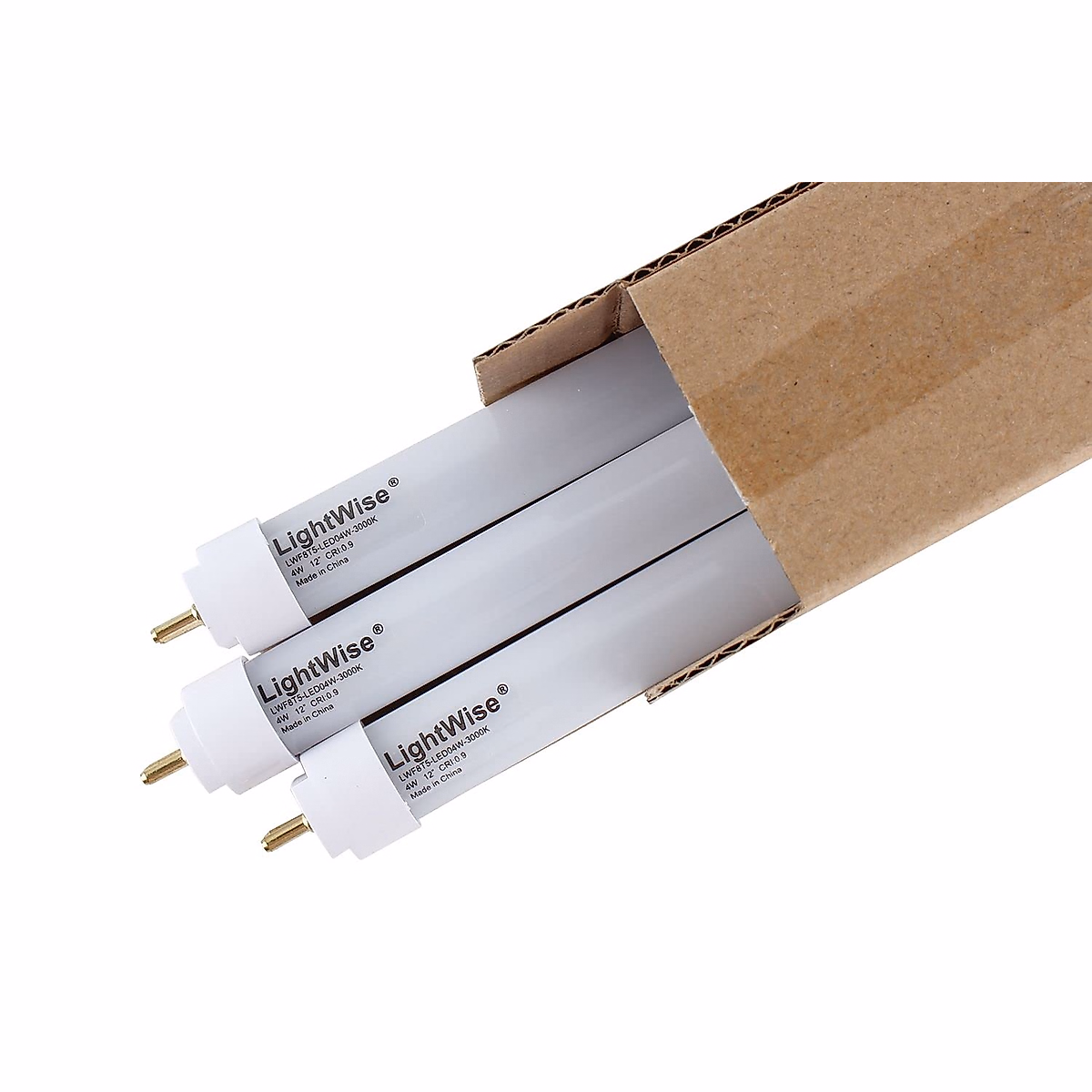 LightWise LWL4W30-F8T5 3pack 3000 Kelvin Warm White 4W LED Tube Direct Replacement Retrofit 8W Fluorescent Tube (12 inch LED Bulb 3pack)