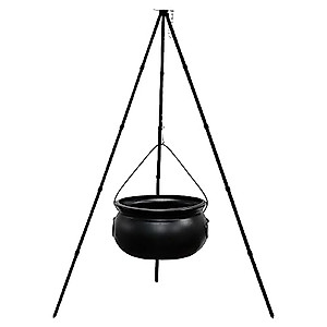 Witches Cauldron Large Halloween Cauldron on Tripod with Lights Cauldron Halloween Decor Black Witch Cauldron for Outdoor Halloween Yard Decorations