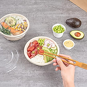 Restaurantware 10 Inch All-In-One Chopsticks With Fork 100 Multi-Functional Chopstick Utensil Combo - Durable Sustainable Bamboo Fork Chopsticks For Home Travel Or Take Out