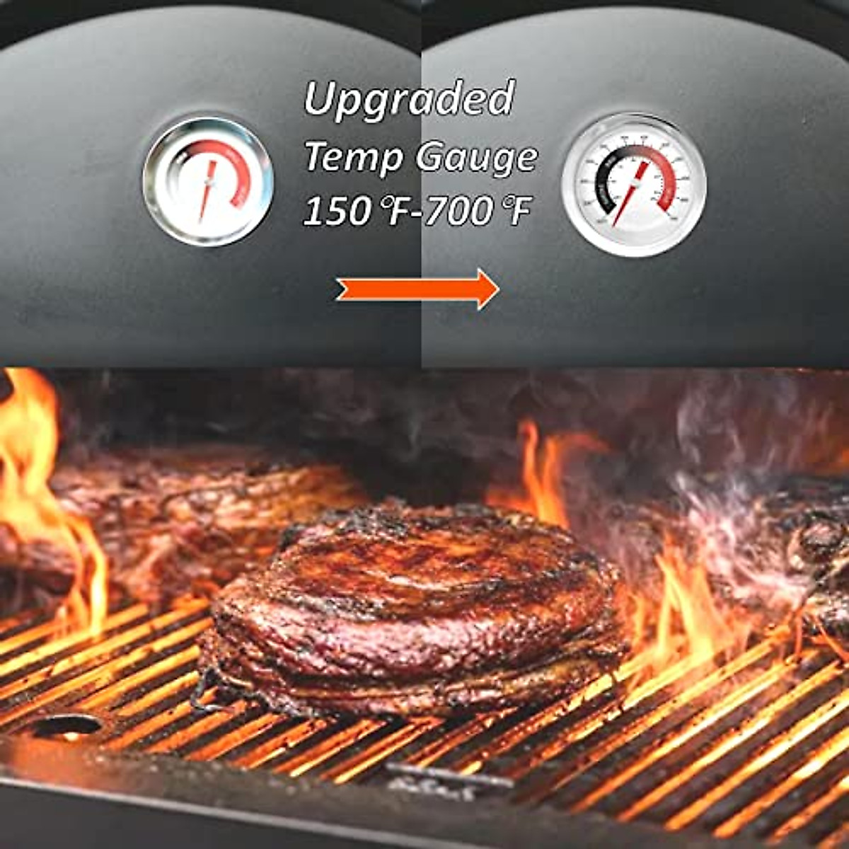 3 inch Upgraded Temperature Gauge Kit Replacement for Masterbuilt 560/800/1050XL Gravity Series Digital Charcoal Grill + Smokers