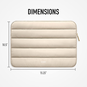 Vandel Puffy 15-16 Inch Beige Laptop Sleeve for Women and Men. MacBook Pro 16 Inch Case, Cute Computer Sleeve Carrying Case Laptop Bag/Asus/Dell/HP 15.6 Inch Laptop Cover