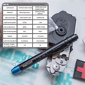 Weltool M6-BL EMS Medical Penlight Soft Light with Pupil Gauge for ENT Doctor Nurse EMT Emergency Pocket Inspection Torch with Clip