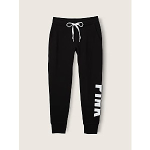 Victoria's Secret Pink Fleece Joggers, Pure Black, XX-Large