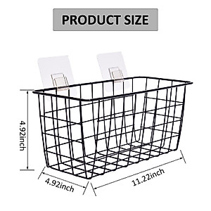 Panghuhu88 4Pcs Wall Wire Baskets Baskets Storage Baskets Hanging Wire Basket Cabinet Door Storage Metal Wall-Mounted Containers Metal Freezer Organizer bins For Kitchen,Pantry,Shelf