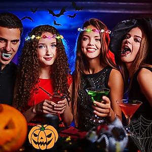 20 Pcs Halloween LED Flower Crowns Headbands - Light Up Headband for Women, Garlands Glowing Floral Wreath Crowns for Wedding Beach Party Birthday Cosplay