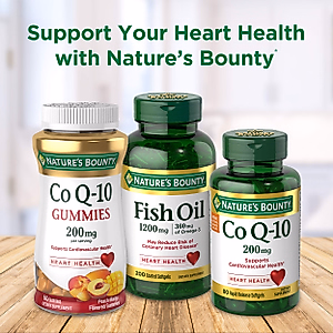 Nature's Bounty Fish Oil, Supports Heart Health, Dietary Supplement, 300mg Omega-3, 120 Coated Softgels
