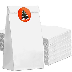 200 Pcs Mini Paper Bags, 1 LB Small Paper Treat Bags Kraft Lunch Bags for Christmas Wedding Favor Grocery Candy Cookie Sandwich Popcorn Bread Snack(White)
