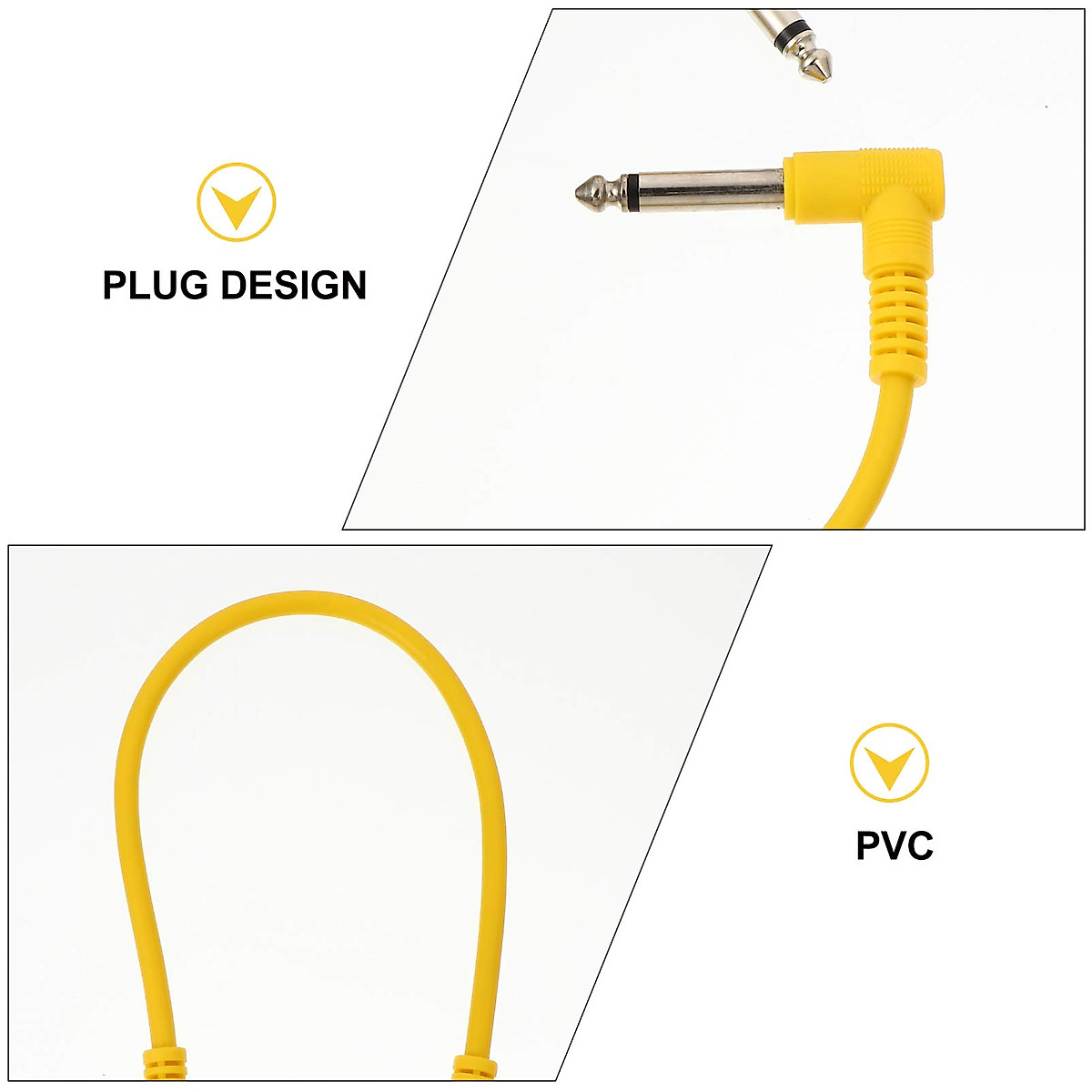 generic 6Pcs Guitar Patch Cable 6.35mm Guitar Effect Pedal Cables Flat Low Profile Instrument Effect Pedal Patch Cable for Effects Pedals 30cm