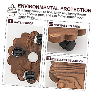 YARNOW 2 Pcs Solid Wood Planter Tray Wood Serving Tray Outdoor Plant Pots Flower Pot Holders for Outside Plant Caddy on Wheel Flowerpot Flower Pots Base Tray Bonsai Holder Planter Pallet