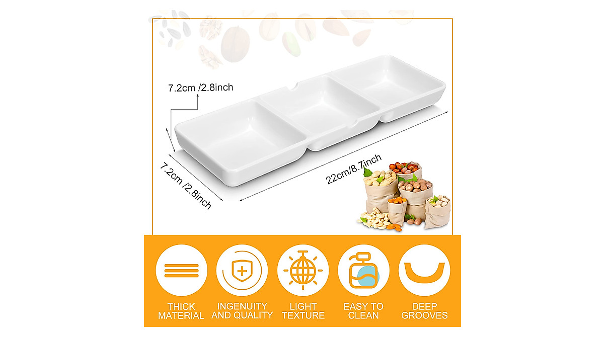24 Pcs 3 Compartment Serving Tray Set - Perfect for Events