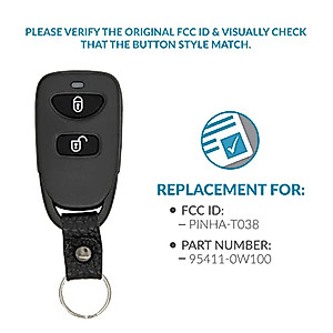 Keyless2Go Replacement for 3 Button Remote Key Fob Hyundai PINHA-T038 95411-0W100