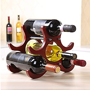 European Style Creative Solid Wood Wine Rack Room Decoration Flexible Placement Multiple Bottles (2 Packs) J1113, PIBM