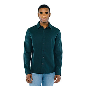 American Apparel Men's Flannel Long Sleeve Classic Shirt, Forest, Medium
