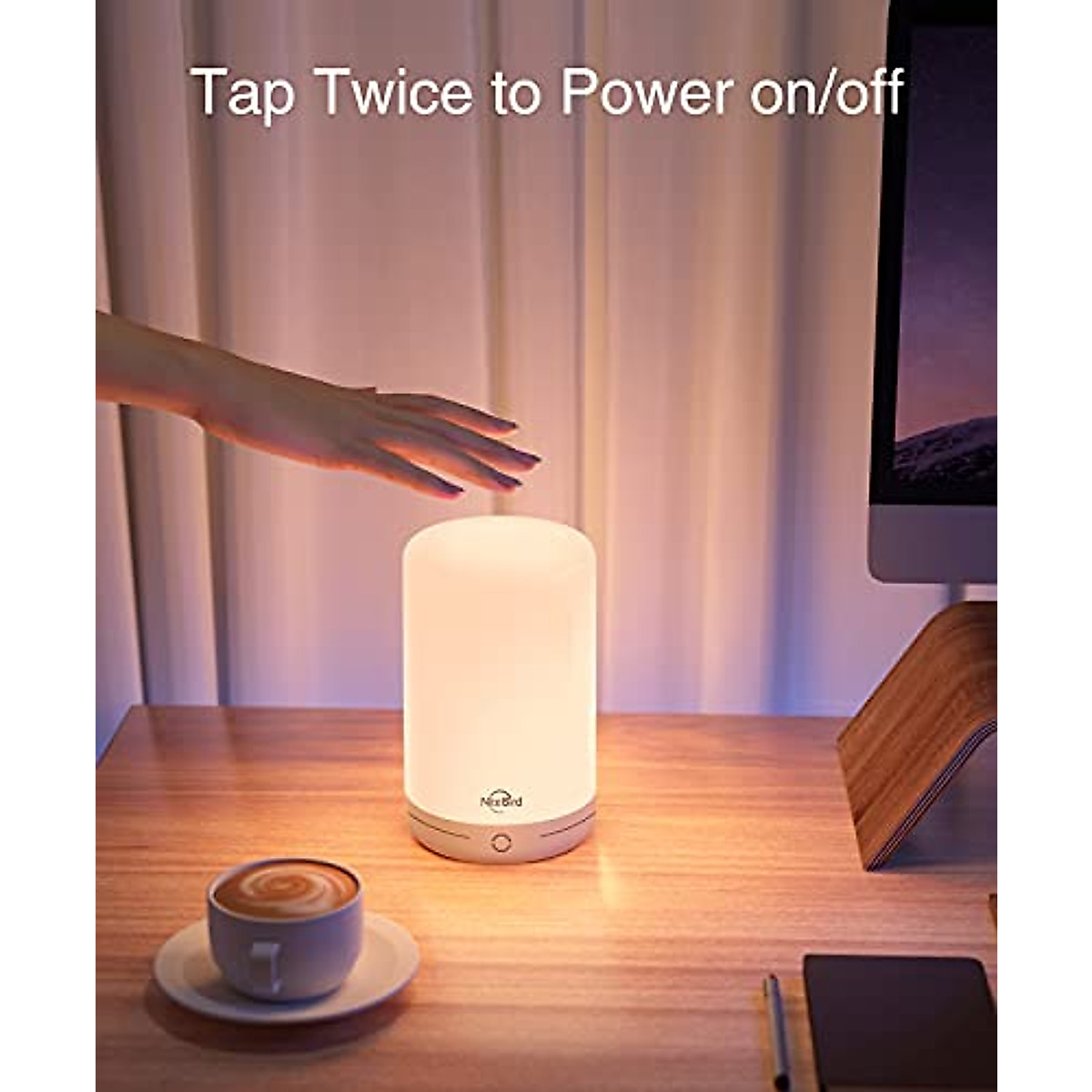 LB3 Smart Lamp, LED Bedside Touch Lamps Compatible with Alexa and Google Home, App Go_sund Control, RGB Color Changing Dimmable & Warm White Night Light for Bedroom, USB Powered