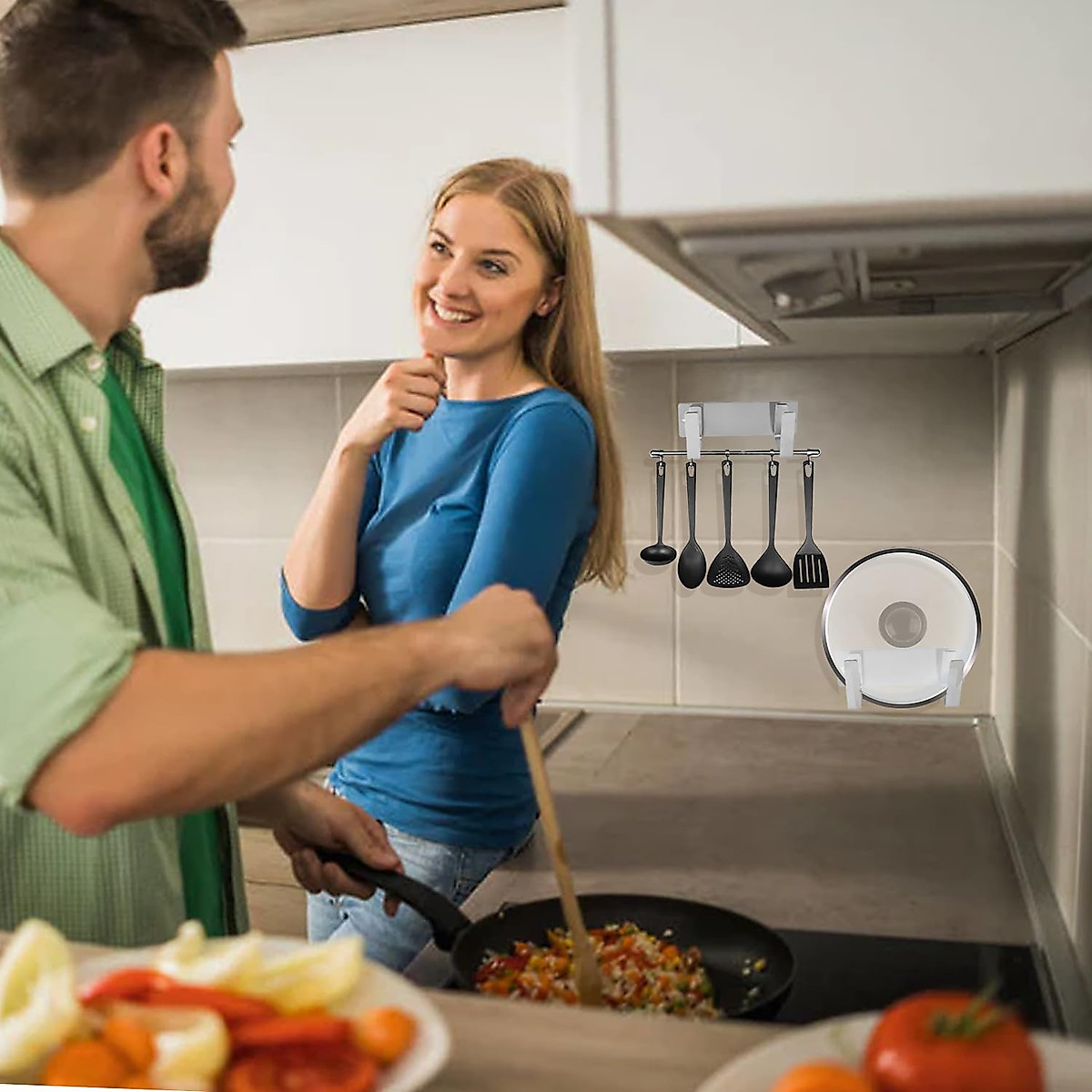 Pot Lid Rack Holder Stainless Steel Pot Lid Organizer Wall Mounted Design Pan Lid Organizer Cutting Board Holder for Place Pot Covers, Cutting Boards,Bakeware Dish Plate,Serving Trays(7.9*3.2in)