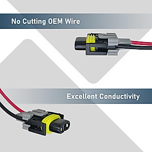 Hawyet 2 PCS Headlight Wire Socket Connector, H11 Fog Light Harness Plug, IP20 Waterproof Car Waterproof Connector, Suitable for Most Models (Black)