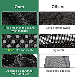 Coolrunner Pump Barrier Bag, 17.3"x 17.3" Pond Pump Filter Bag, Black Media Bag Large Pump Mesh Bag for Pond Biological Filters